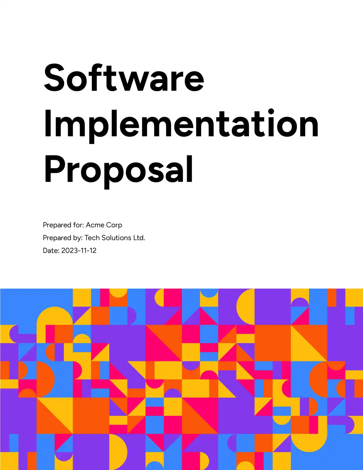 DocsAutomator | Software Implementation Proposal Proposals Template